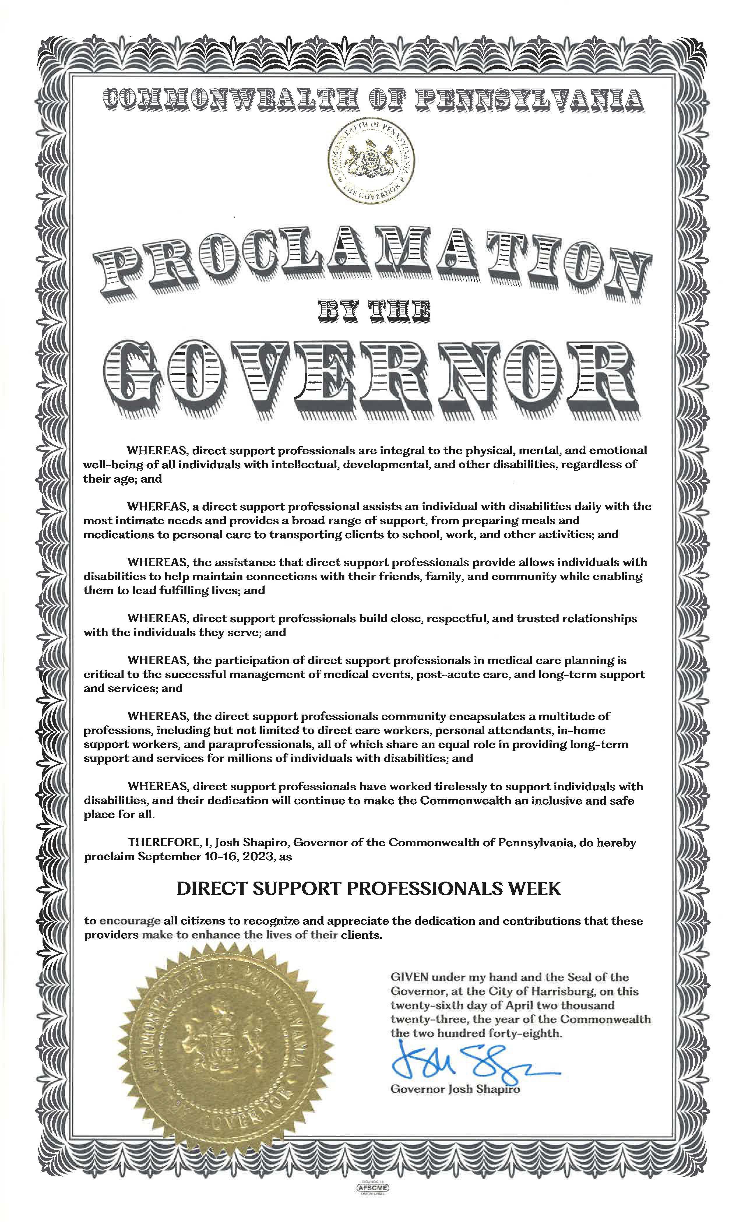 ATS Celebrates 2023 Direct Support Professionals Week in PA 2023 > News ...